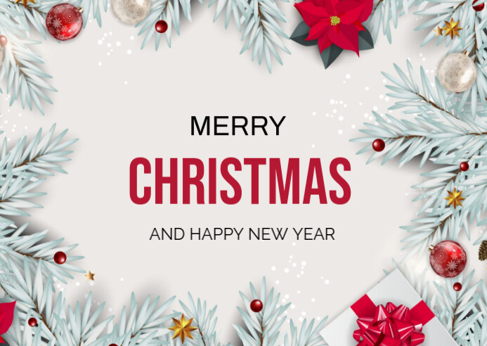 White Christmas Card Postcard Template | PosterMyWall