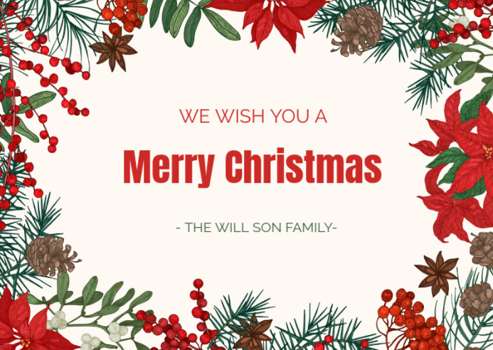 White Christmas Card Postcard Template | PosterMyWall