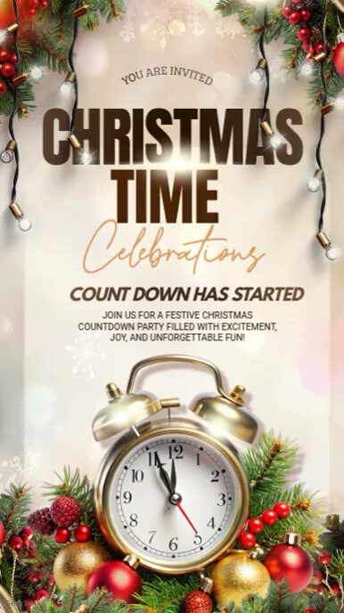 White Christmas Countdown Instagram Story Template | PosterMyWall