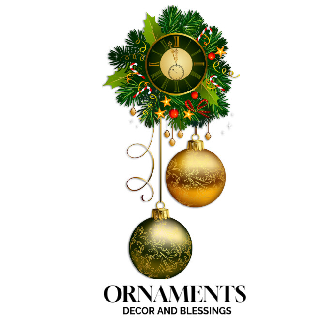 White Christmas Decorations Logo Template | PosterMyWall