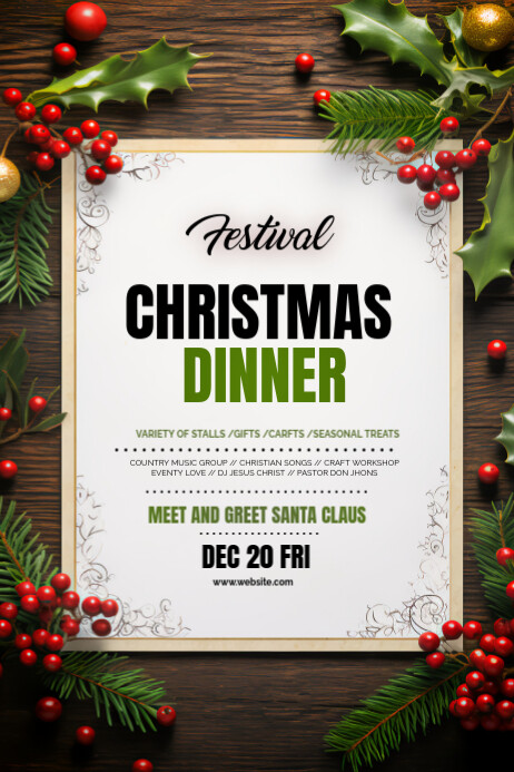 Copy of White Christmas Dinner Poster | PosterMyWall