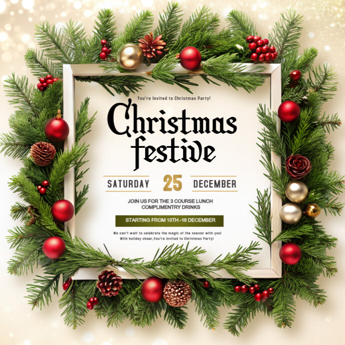 Copy of White Christmas Festive Instagram Post | PosterMyWall