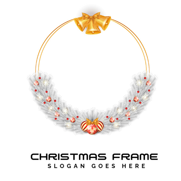 White Christmas Frame Logo Template | PosterMyWall