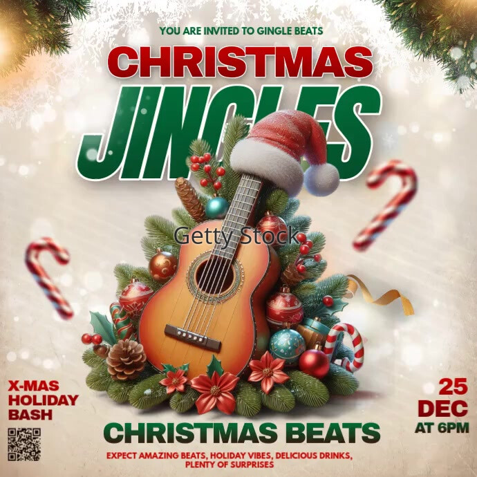 White Christmas Jingles Instagram Post Template | PosterMyWall