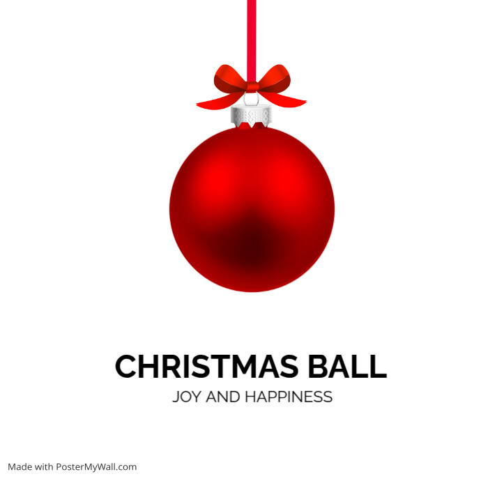 White Christmas Red Ball Logo Template | PosterMyWall