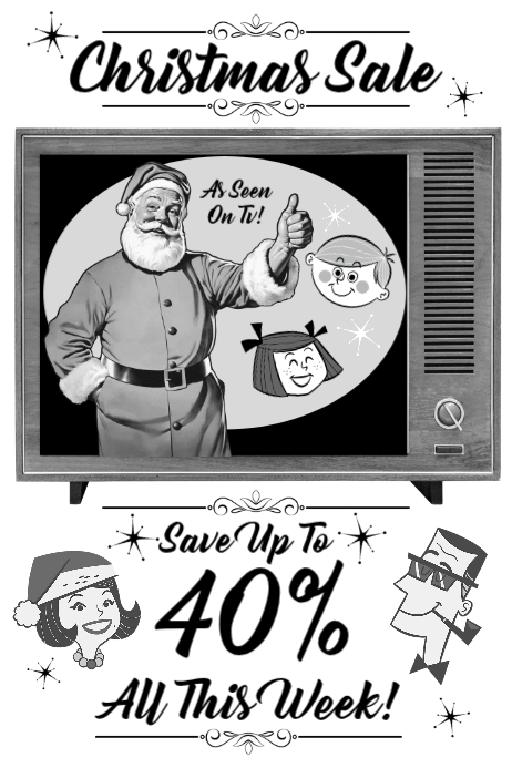 White Christmas Sale Ad Poster Poster Template | PosterMyWall