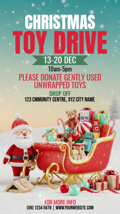 Plantilla de White Christmas Toy Drive Instagram Story | PosterMyWall