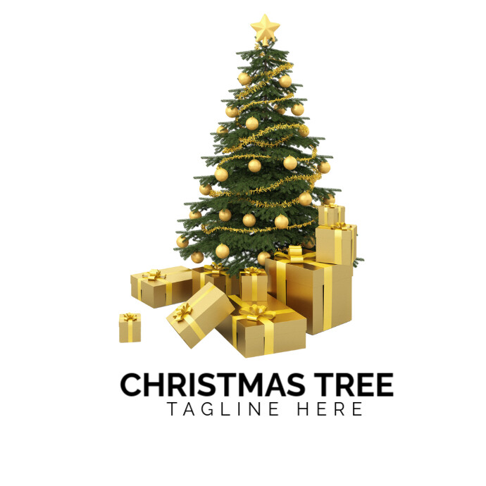 White Christmas Tree Logo Template | PosterMyWall