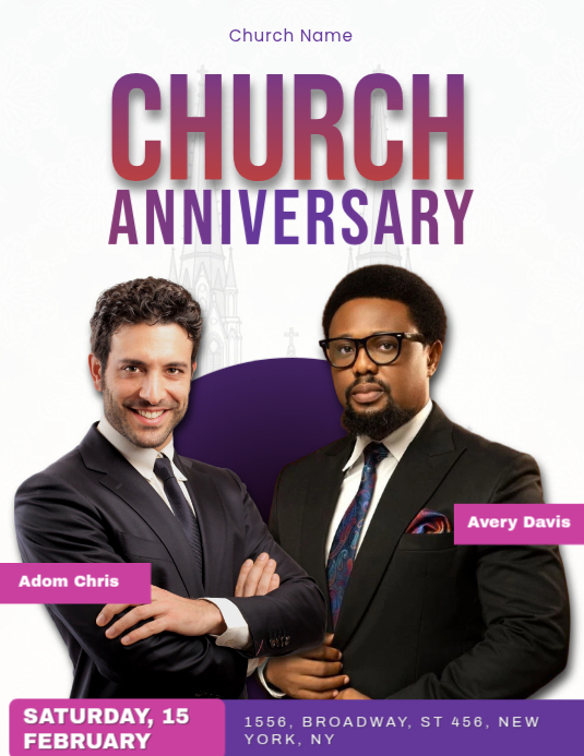 White Church Anniversary Event Flyer Flyer (us Letter) Template ...