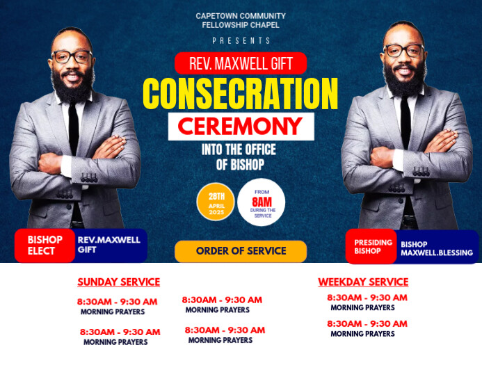 White Church Consecration Ceremony Service Flyer (us Letter) Template ...