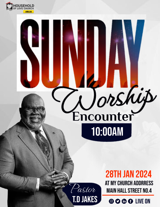 White Church Flyer (us Letter) Template | PosterMyWall