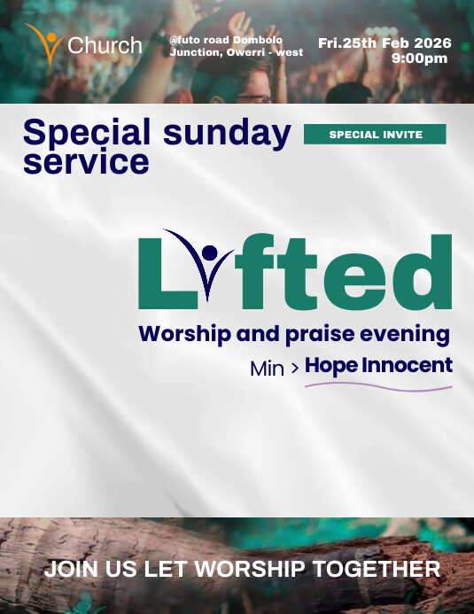 White Church Flyer Template (us Letter) | PosterMyWall