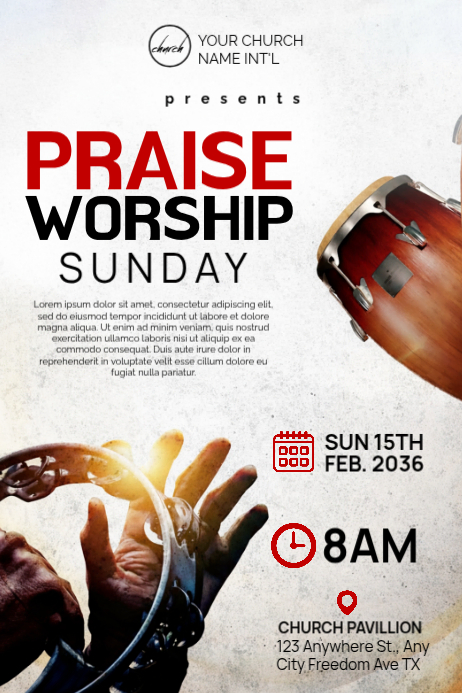Modèle White Church Praise and Worship Event Poster | PosterMyWall