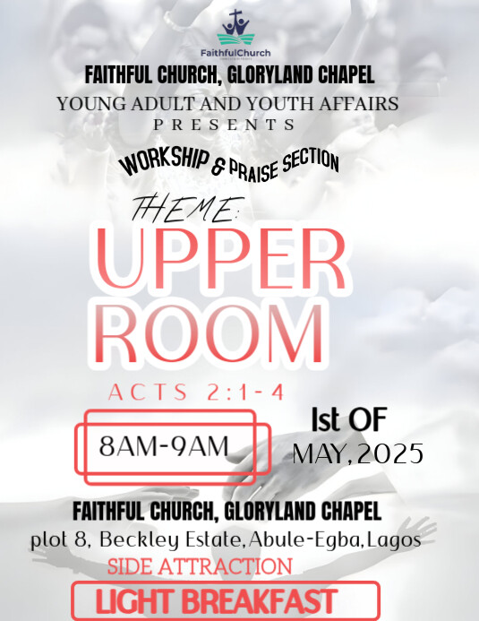Copy of White Church Program Design Template Flyer (us Letter ...