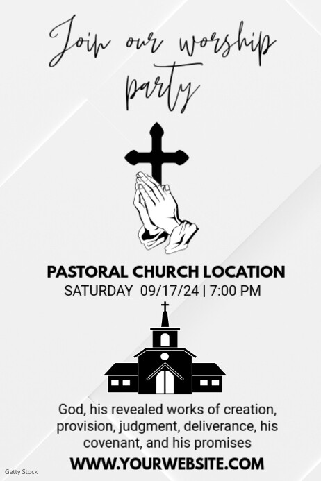 White Church Worship Party Poster Template | PosterMyWall