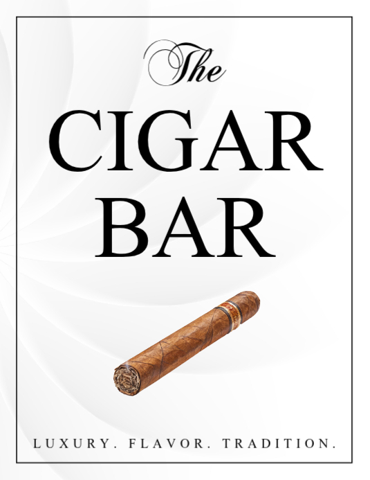 White Cigar Bar Flyer Template | PosterMyWall