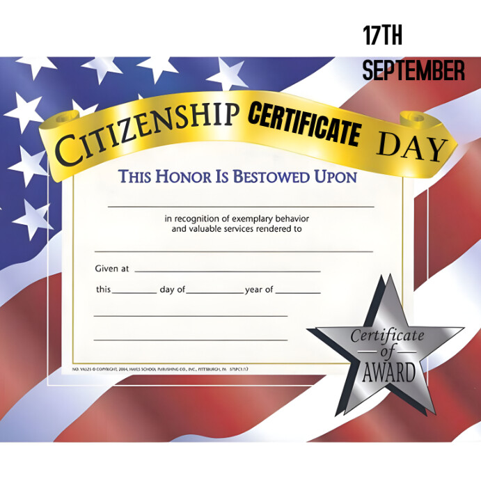 White Citizenship Day Flyer Instagram Post Template | PosterMyWall