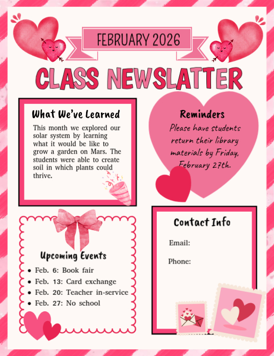 White Class Newsletter Flyer Template | PosterMyWall