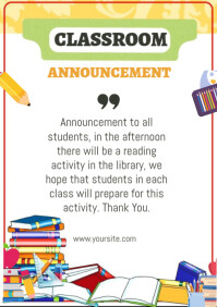 Classroom announcement Template | PosterMyWall