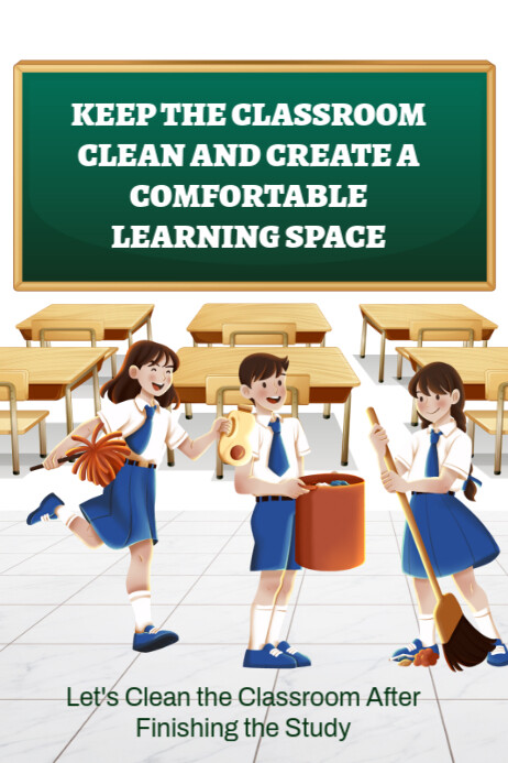 White Classroom Clean Poster Template | PosterMyWall
