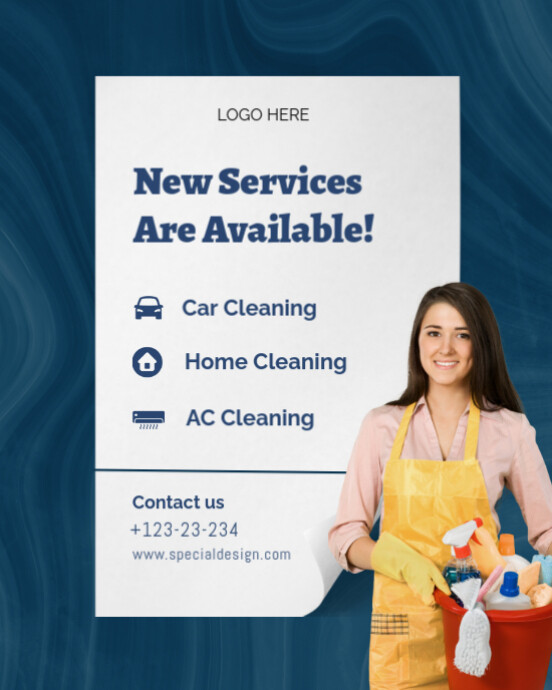 White Cleaning Services Instagram Portrait Template | PosterMyWall
