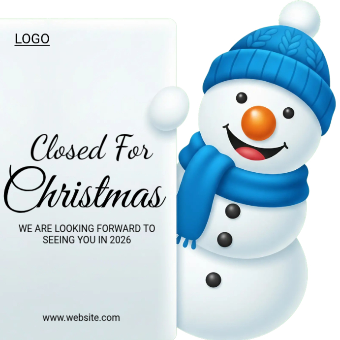 White Closed For Christmas Instagram Post Template | PosterMyWall