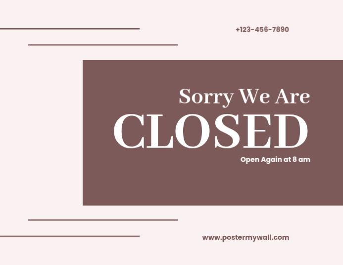White Closed Sign Flyer Template | PosterMyWall