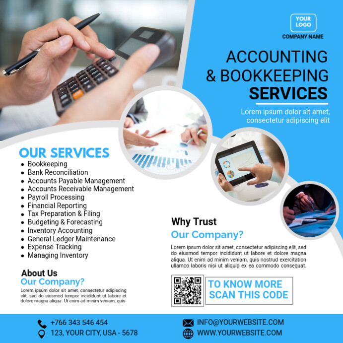 White Collage Accounting And Bookkeeping Instagram Post Template ...