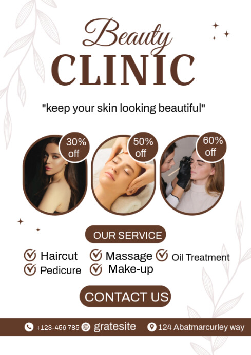 Copy of White Collage Beauty Clinic A4 | PosterMyWall