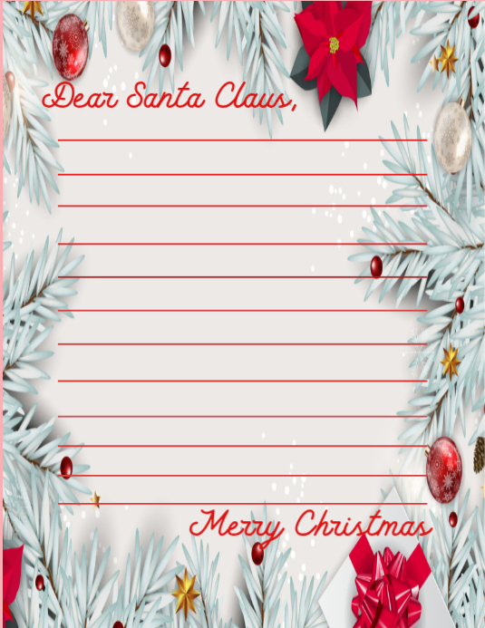 Modèle White Collage Blank Santa Letter Flyer (us Letter) | PosterMyWall