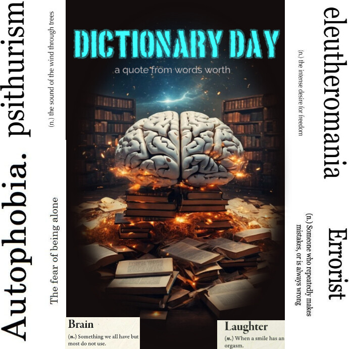 Copy of White Collage Brain Dictionary Day Instagram Post | PosterMyWall