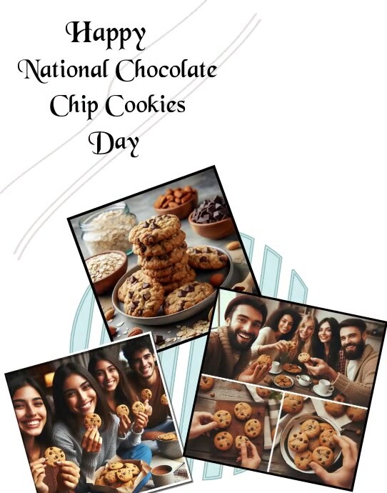 White Collage Chocolate Chip Cookies Day Post Template | PosterMyWall
