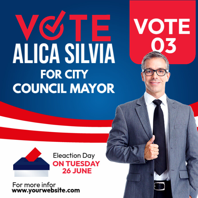 White Collage Election Campaign Flyer Instagram Post Template ...