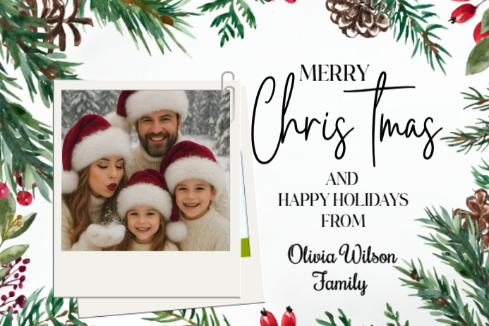 White Collage Family Centered Holiday Portrait Posters Poster Template ...
