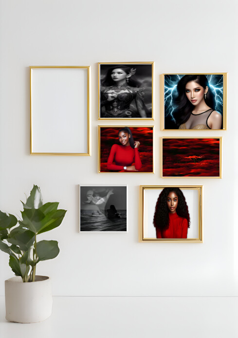 White Collage Family Photo Mockup A3 Template | PosterMyWall