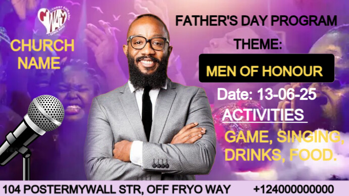 White Collage Father's Day Program Digital Display (16:9) Template ...