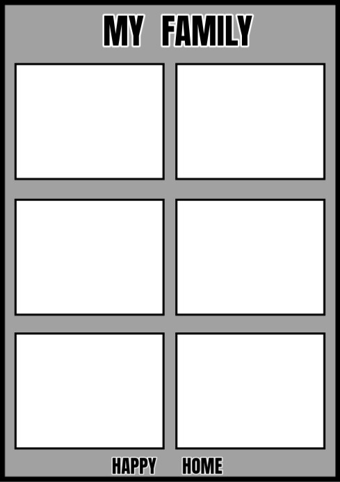 White Collage Frame A4 Template | PosterMyWall