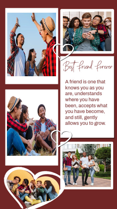 White Collage Friendship Collage Template Design Instagram Story ...