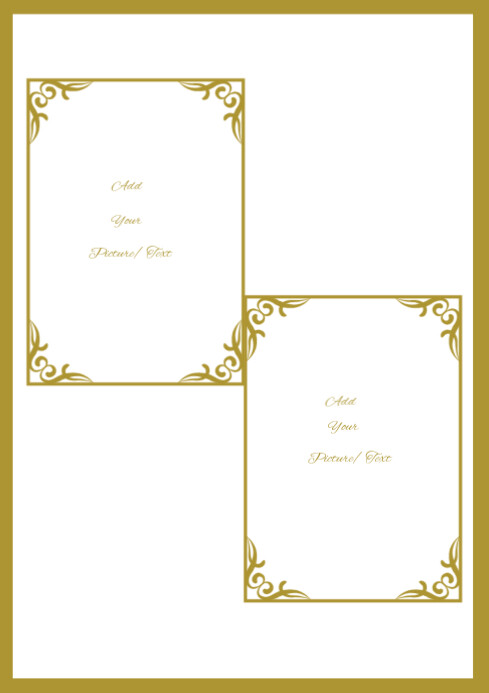 White Collage Gold Collage A4 Template | PosterMyWall