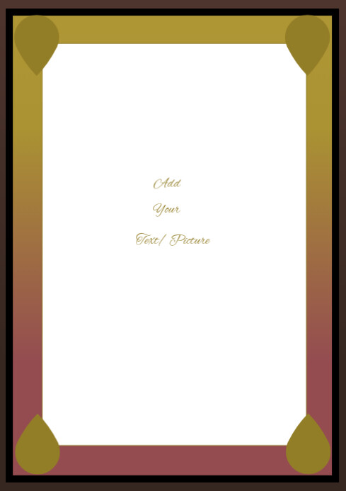 White Collage Gold Frame A4 Template | PosterMyWall