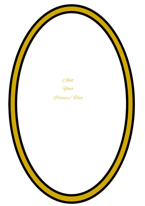 Modèle White Collage Gold Oval Frame A4 | PosterMyWall