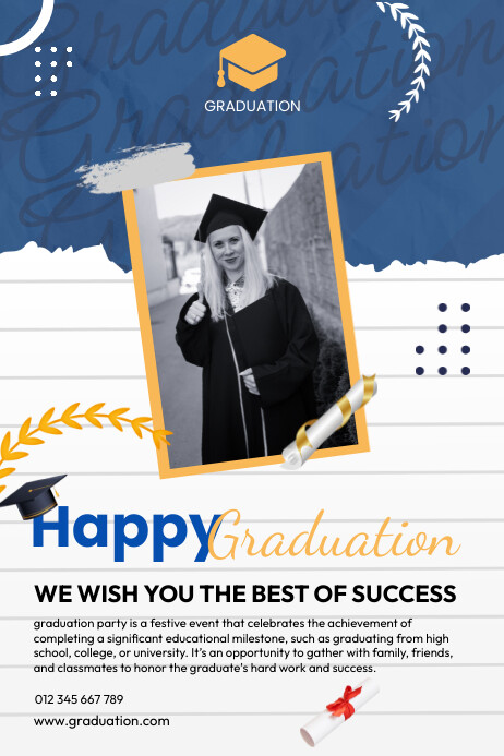 Plantilla de White Collage Graduation Wish Poster | PosterMyWall