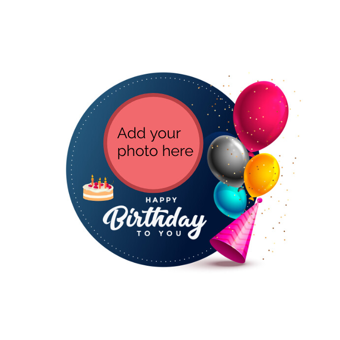 White Collage Happy Birthday Card With Balloo Template | PosterMyWall