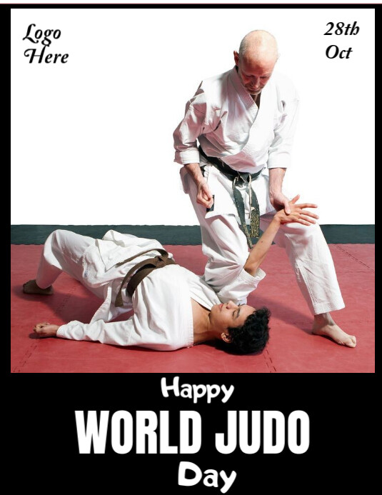 White Collage Happy World Judo Day Design Flyer (us Letter) Template ...