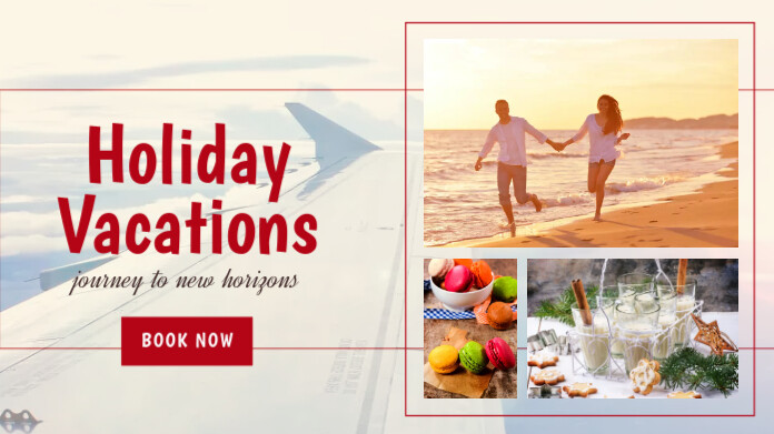 White Collage Holiday Vacations Twitter Post Template | PosterMyWall