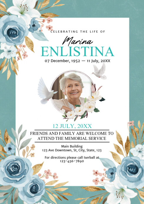 Copy of White Collage In Loving Memory Poster Template A4 | PosterMyWall