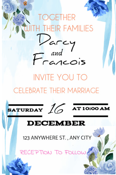 White Collage Invitation Card Poster Templat | PosterMyWall
