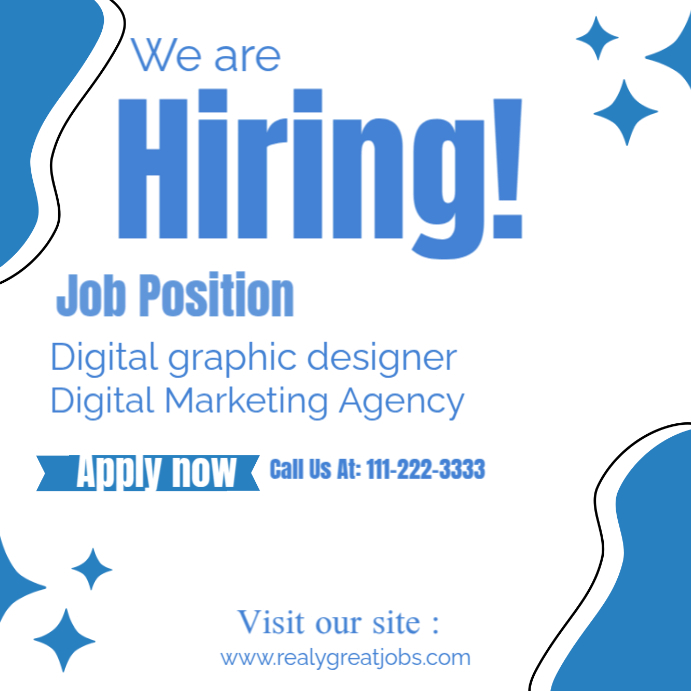 Plantilla de White Collage Job Posting Contents Writer And Marketing ...