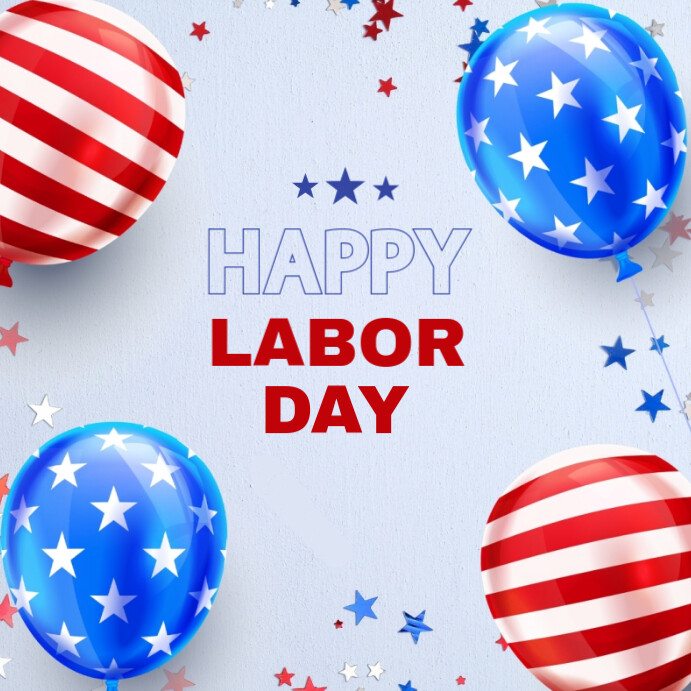 White Collage Labor/labor Day/usa/balloon/red/blue/day/worker ...