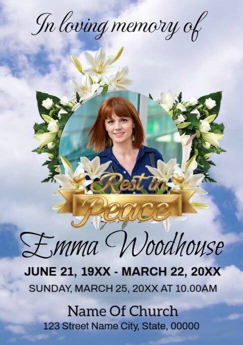 White Collage Memorial Ceremony Poster A4 Template | PosterMyWall